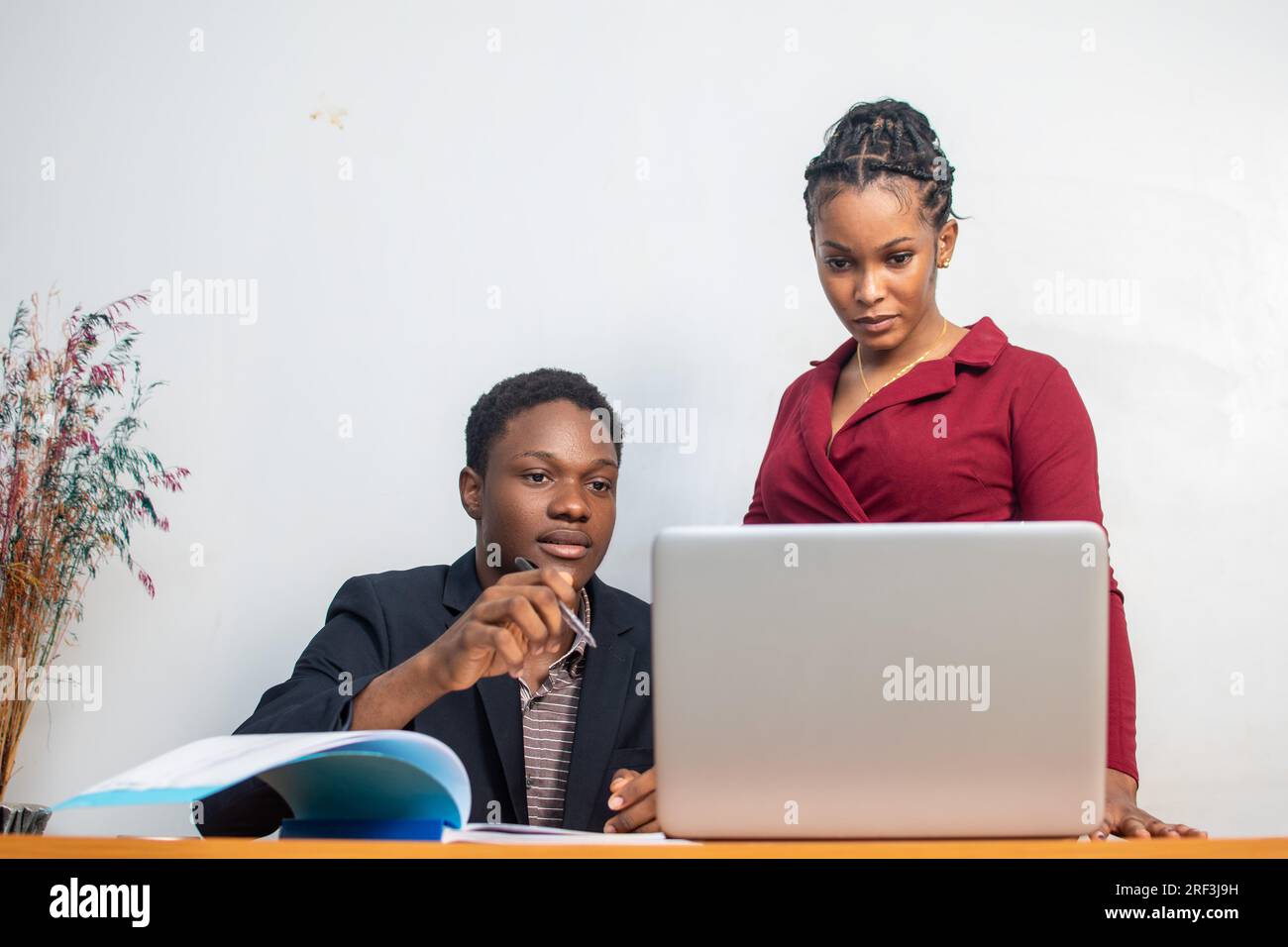 two african employees working together Stock Photo - Alamy