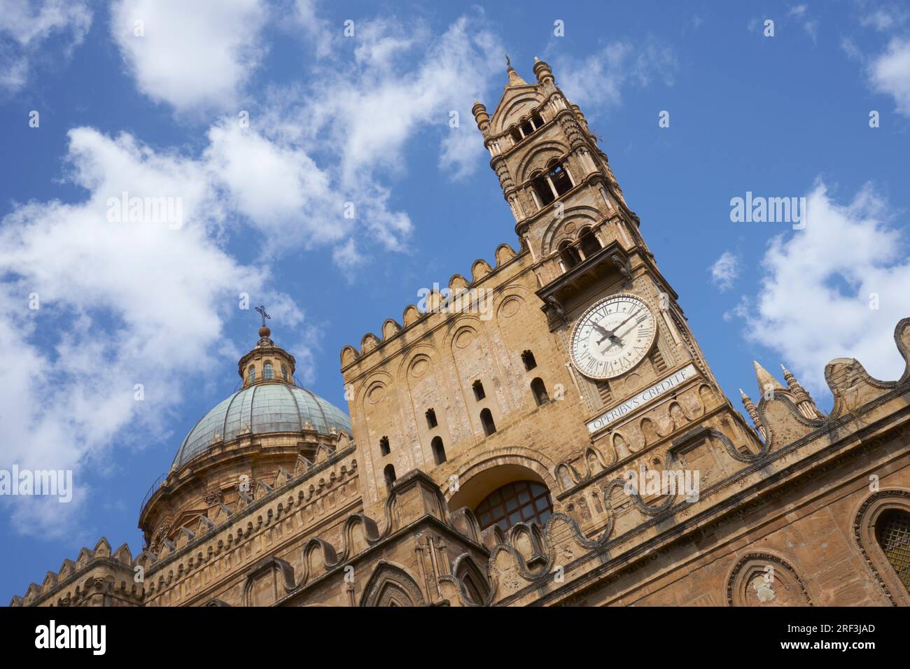 Clock tower, Cathedral, Palermo, Sicily Stock Photo - Alamy