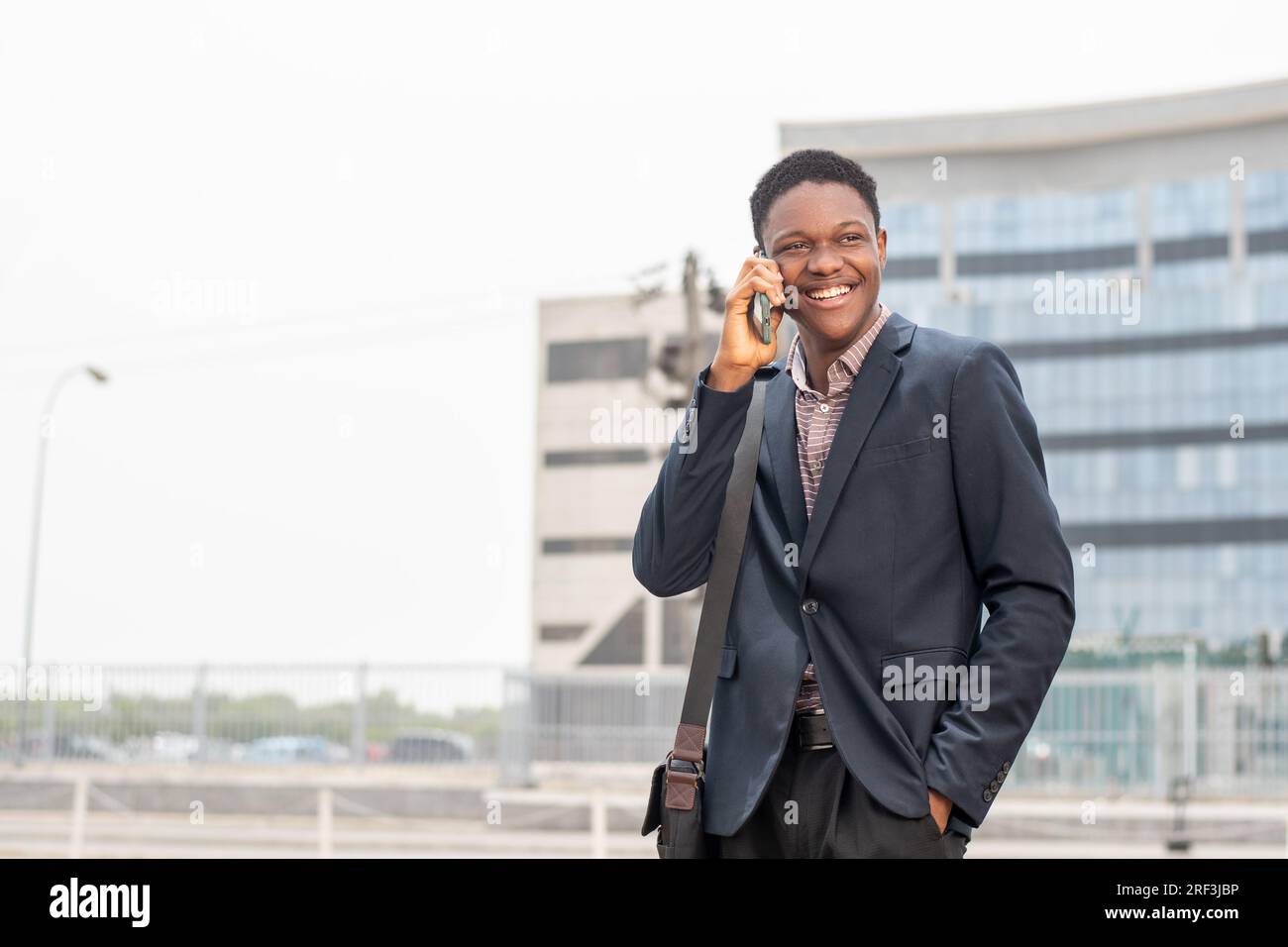 Young businessman making call hi-res stock photography and images - Alamy