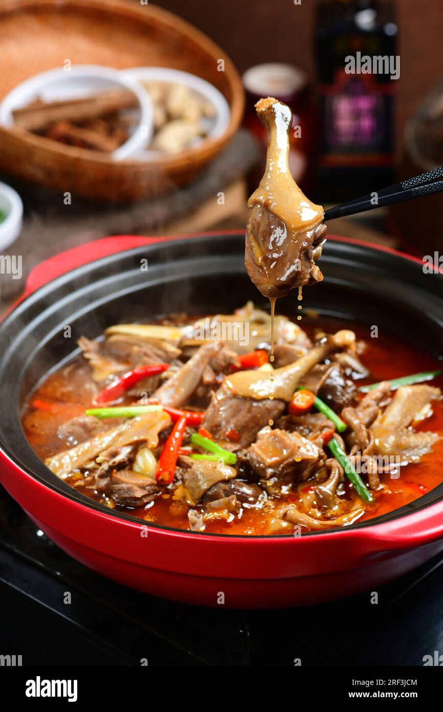 griddle cooked duck，Spicy Stir fried duck with green pepper，Dry Pot ...