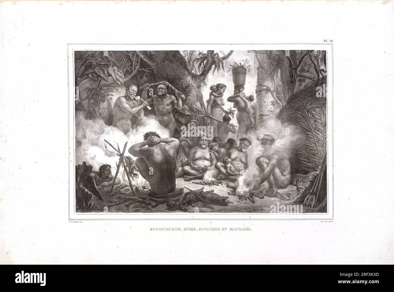 Botocoudos, Buris, Patachos et Macharis 1834 by Jean-Baptiste Debret ...