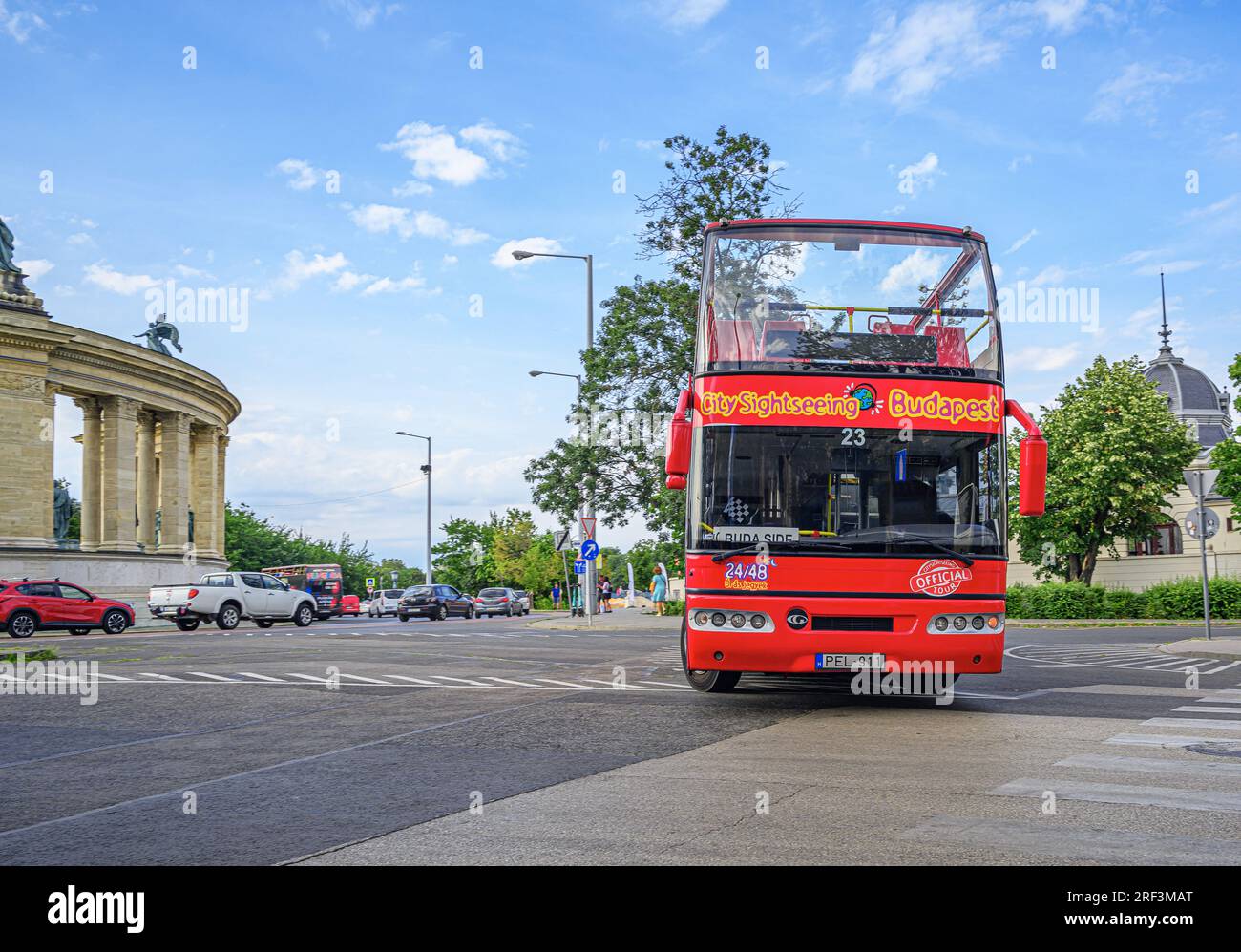 Tourist sightseeing bus on the streets of Budapest, Hungary Stock Photo ...