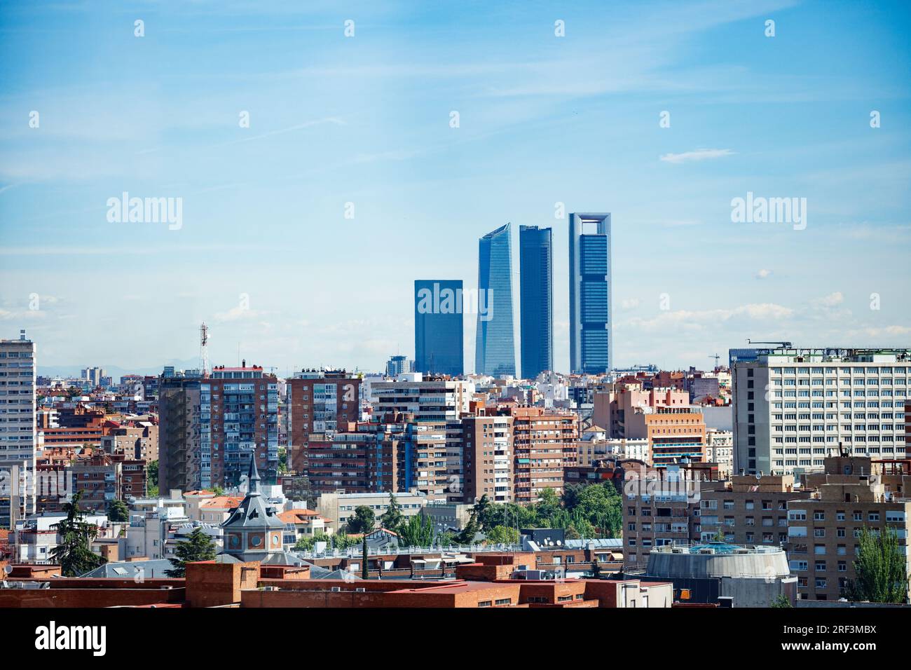 Panorama of Madrid Four Towers or Cuatro Torres Business Area Stock ...