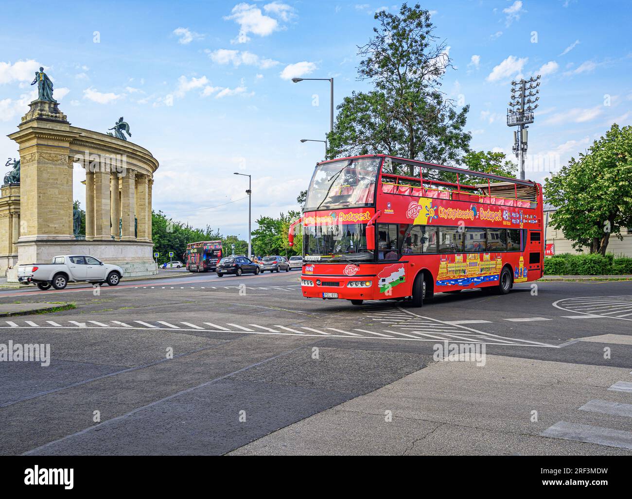 Tourist sightseeing bus on the streets of Budapest, Hungary Stock Photo ...