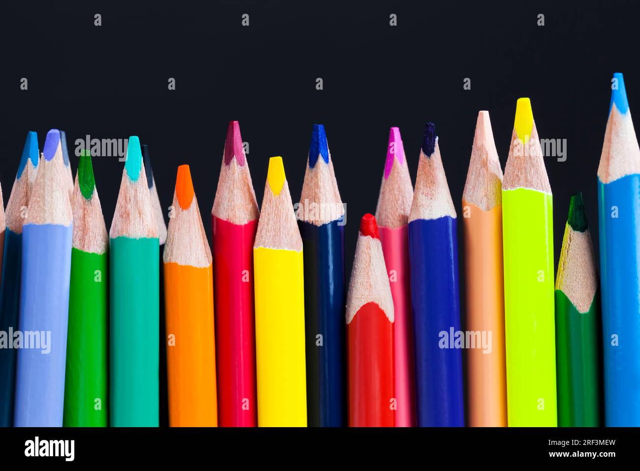 ordinary colored wooden pencil with soft lead of different colors for ...