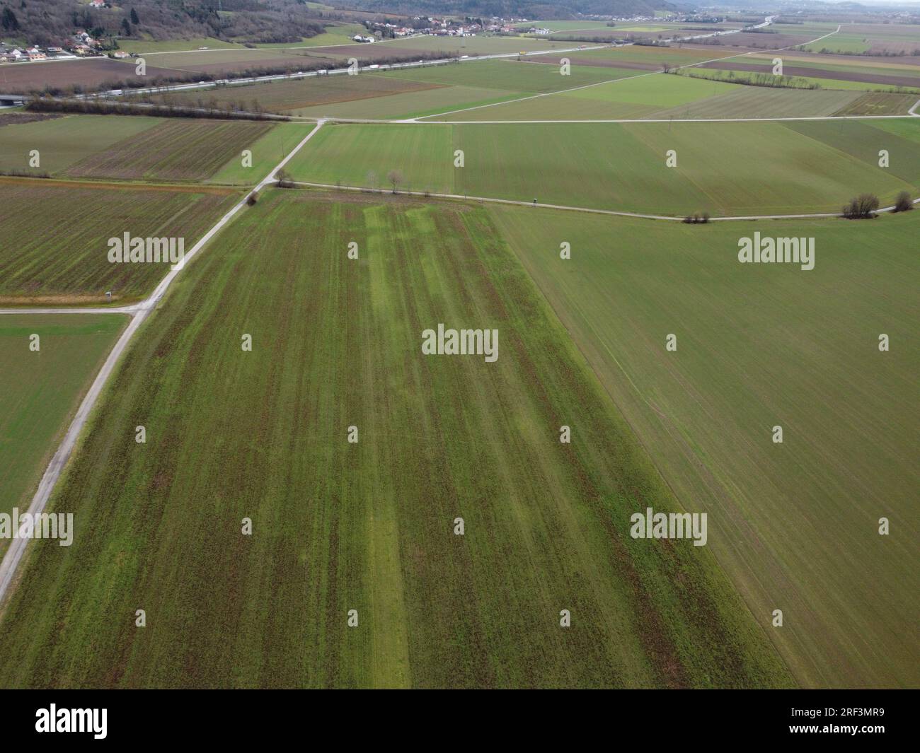 Aerial view of the agricultural fields in Bavaria, Germany Stock Photo ...