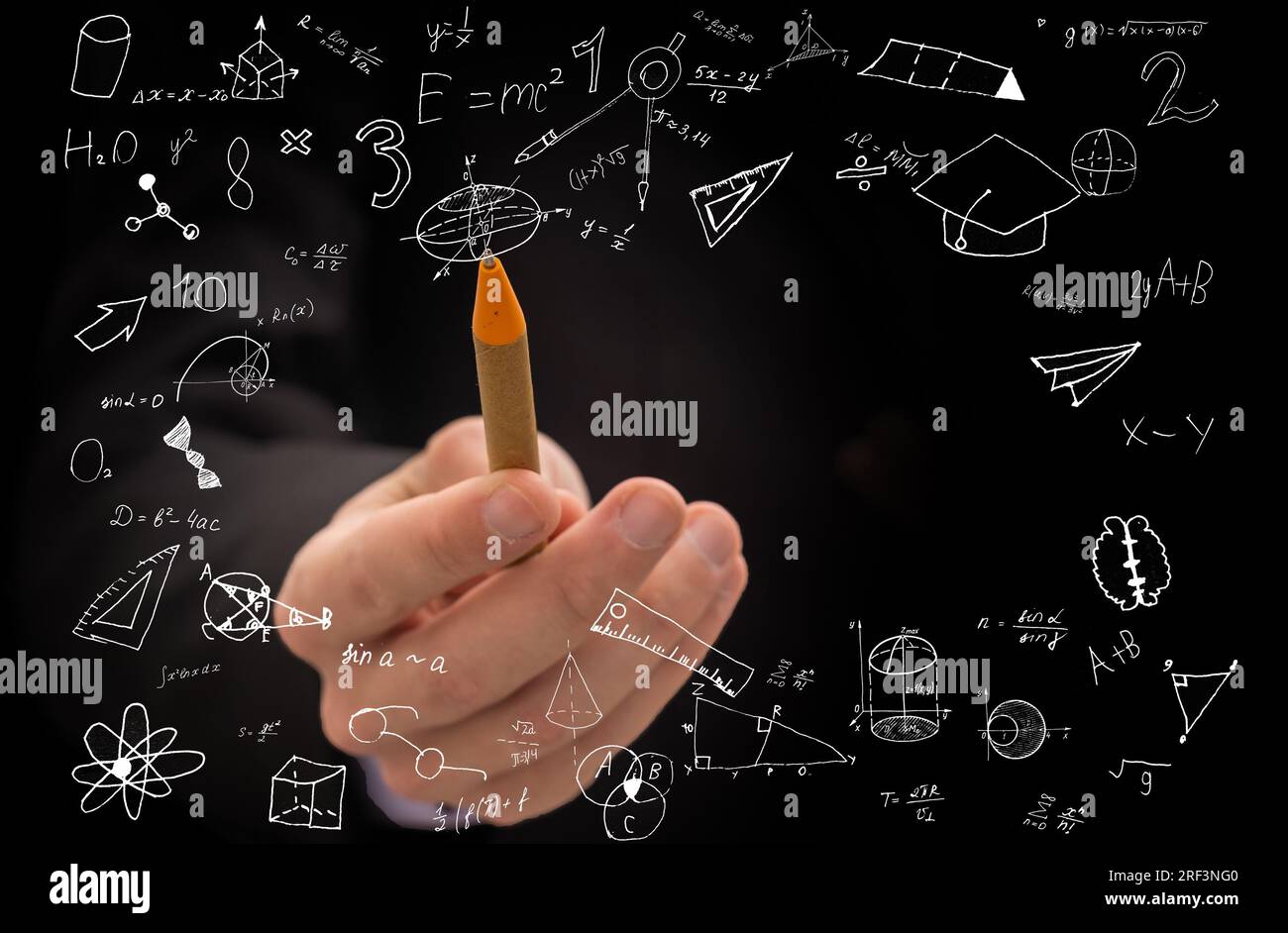 An image of a series of mathematical expressions and a hand pointing a ...