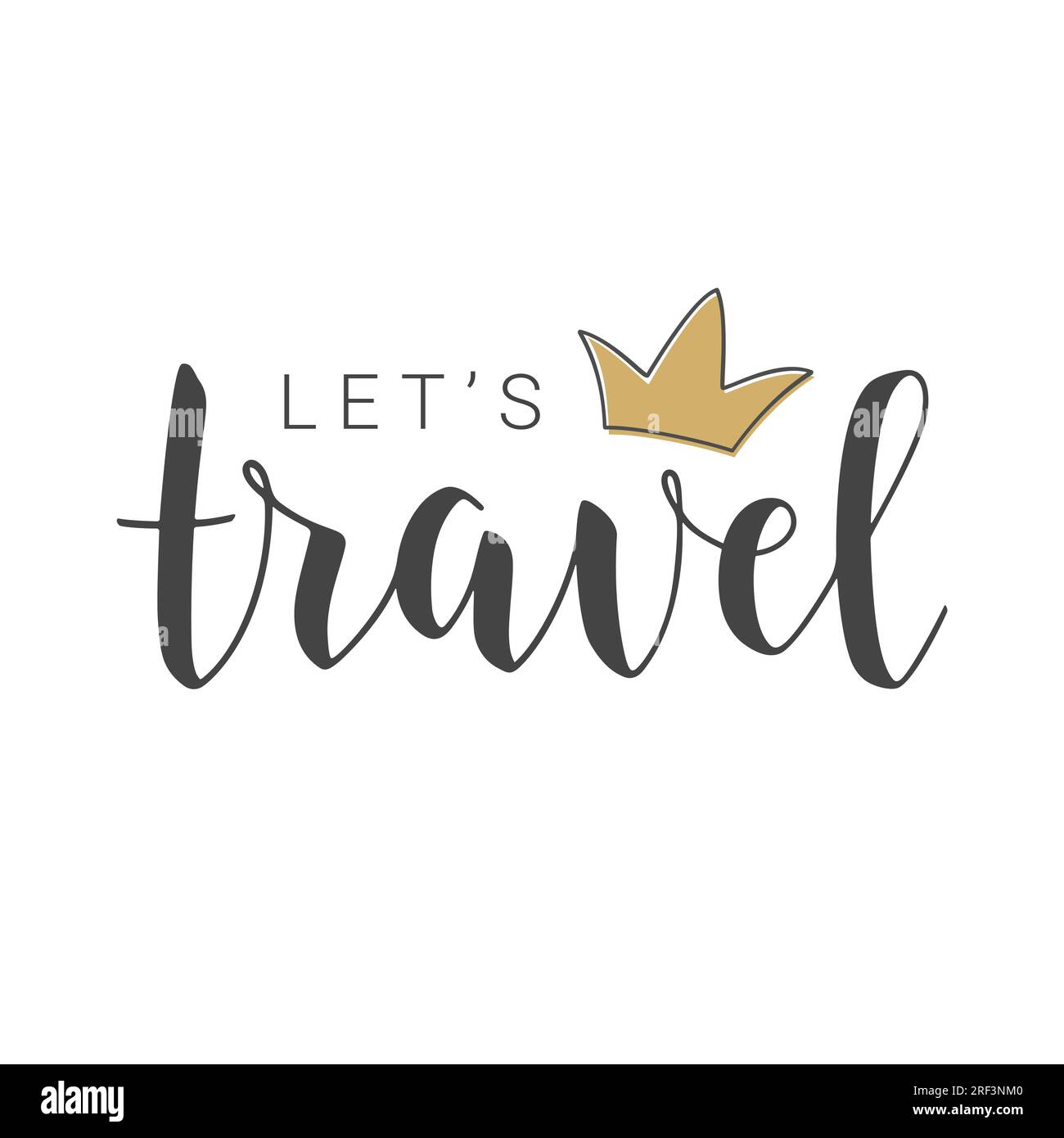 Vector Stock Illustration. Handwritten Lettering of Let's Travel ...