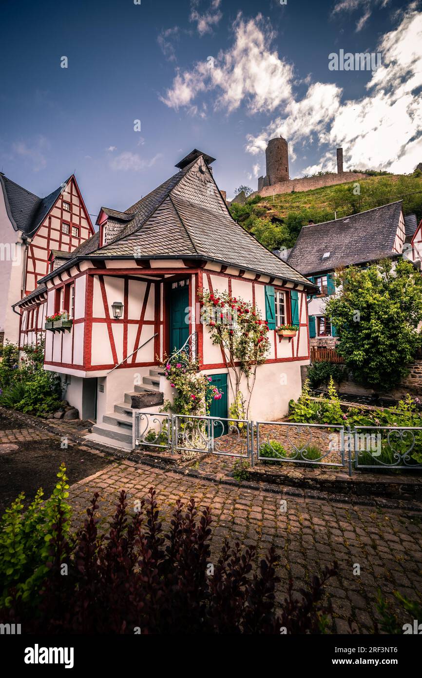 The historic half-timbered village of Monreal in Germany's Rhineland ...