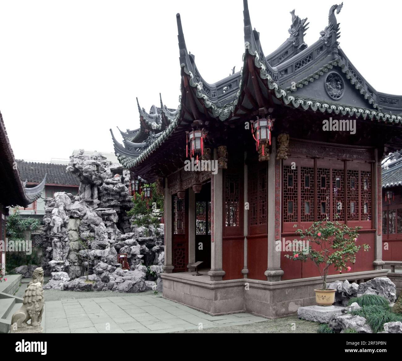 detail of the historic Yuyuan Garden in Shanghai (China).The garden was ...