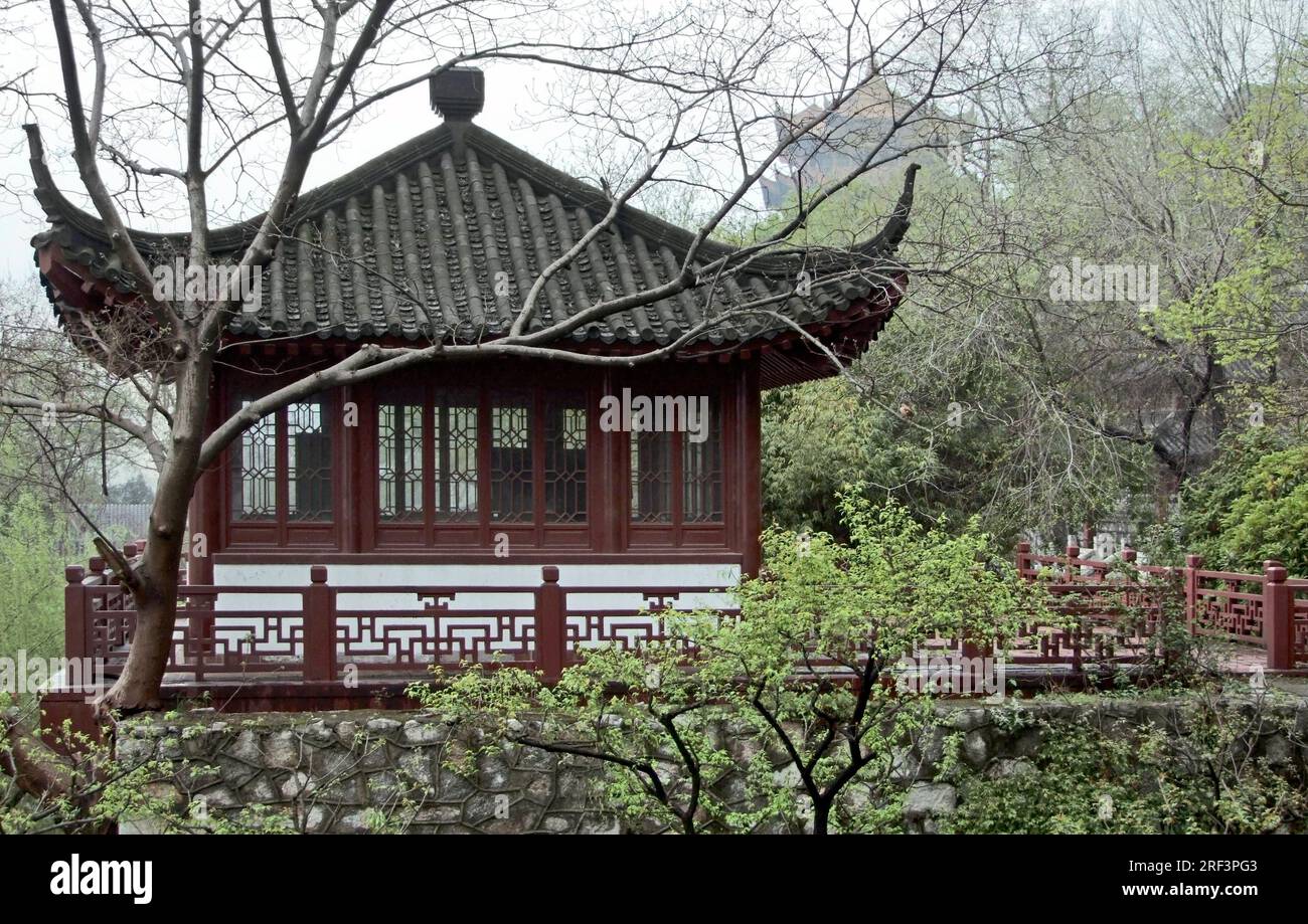 traditional chinese pavilion in Wuhan, a big city in China Stock Photo ...