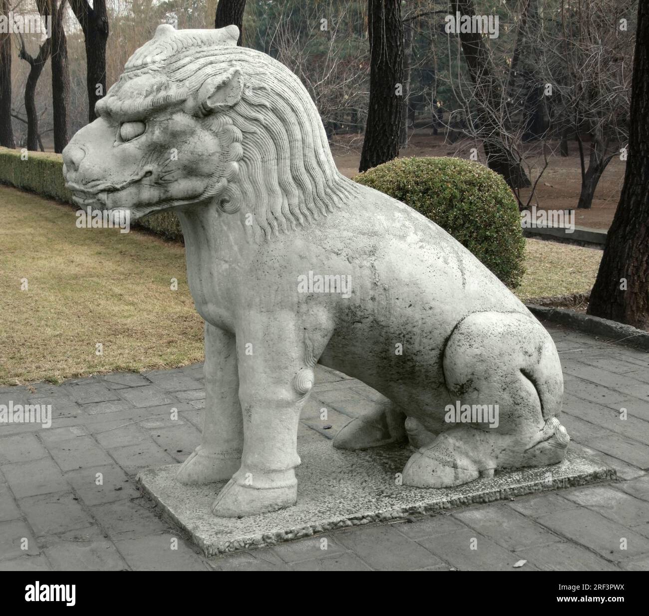 historic chinese stone sculpture located at the Ming Dynasty Tombs ...
