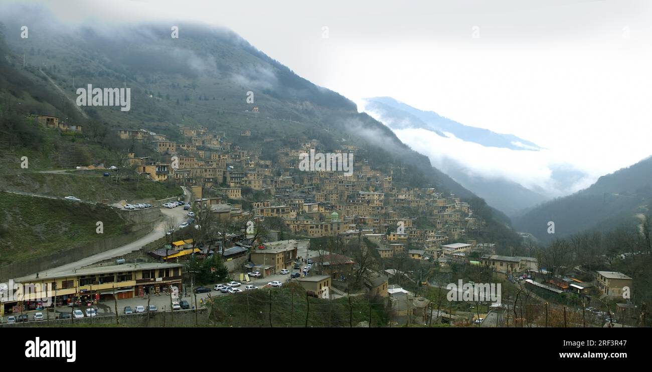 Masule is Elburz mountain village in Iran, Gilan, 10th century. Flat ...