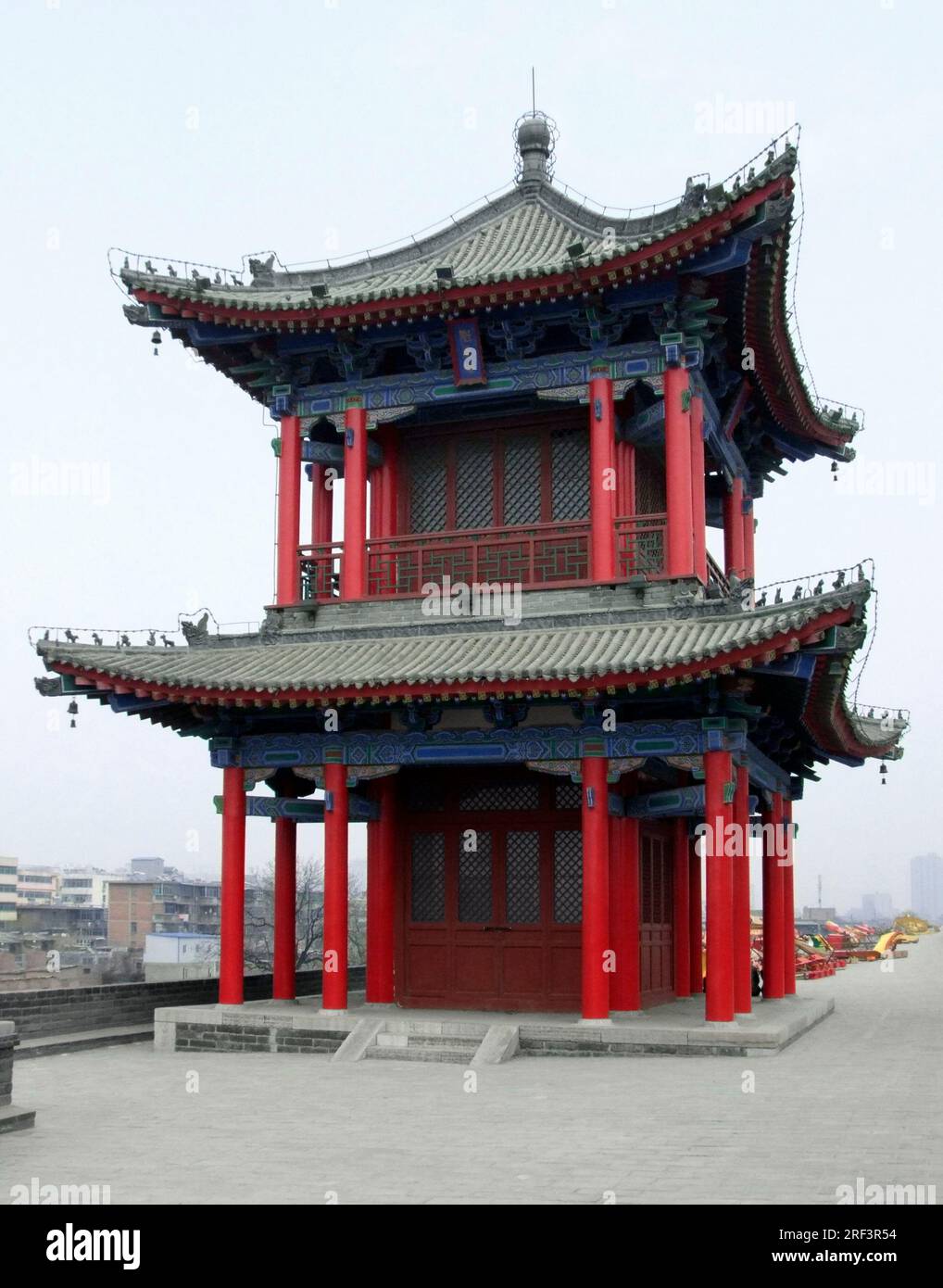 traditional building upon the city wall of Xian, a city in China Stock ...