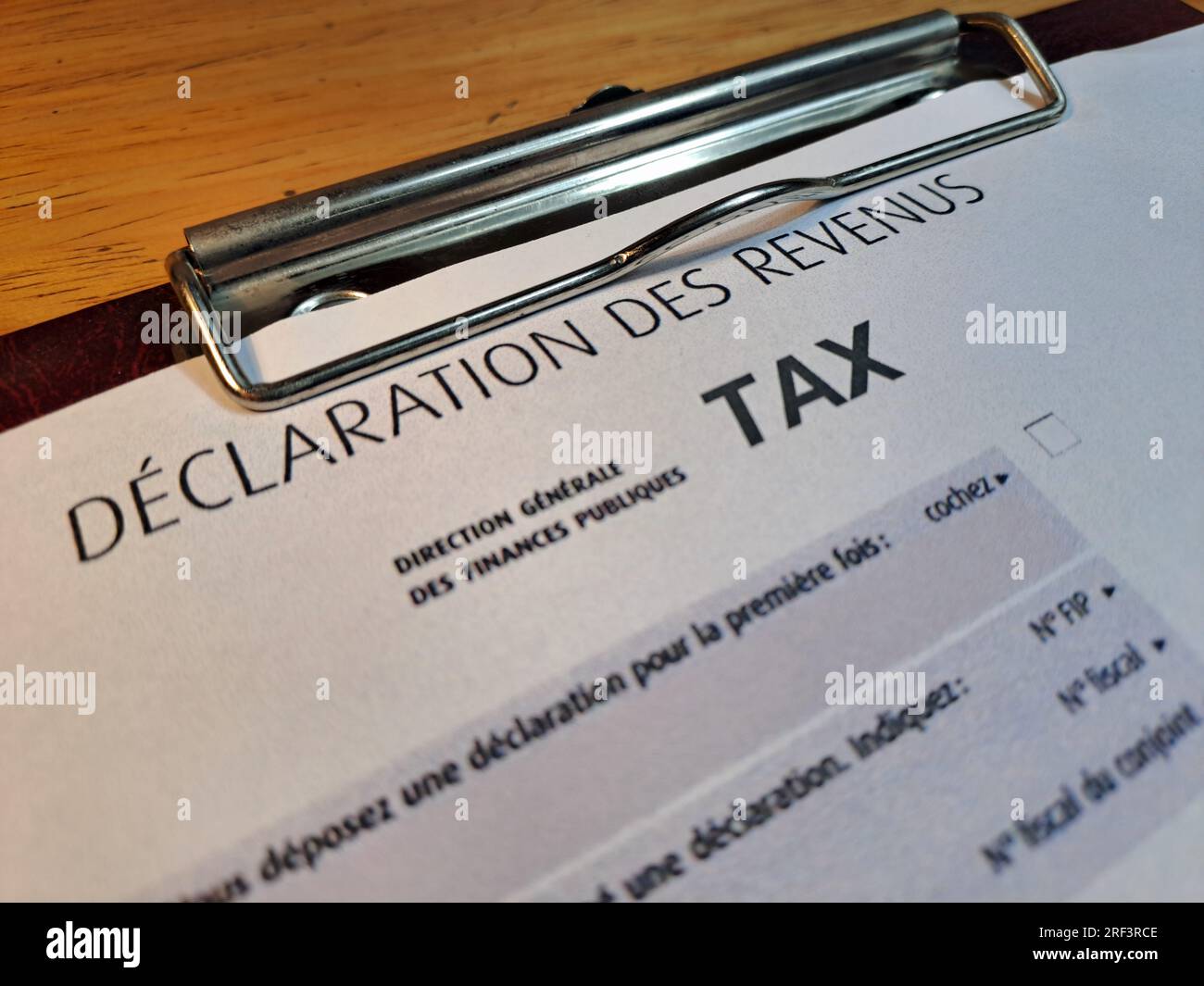 Tax France income form, filing taxes natural persons Stock Photo - Alamy