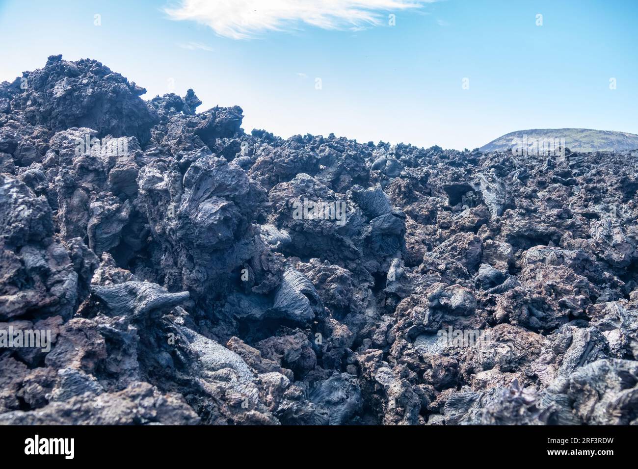 A variety of forms of basalt solidified lava (clinker, block-lava ...