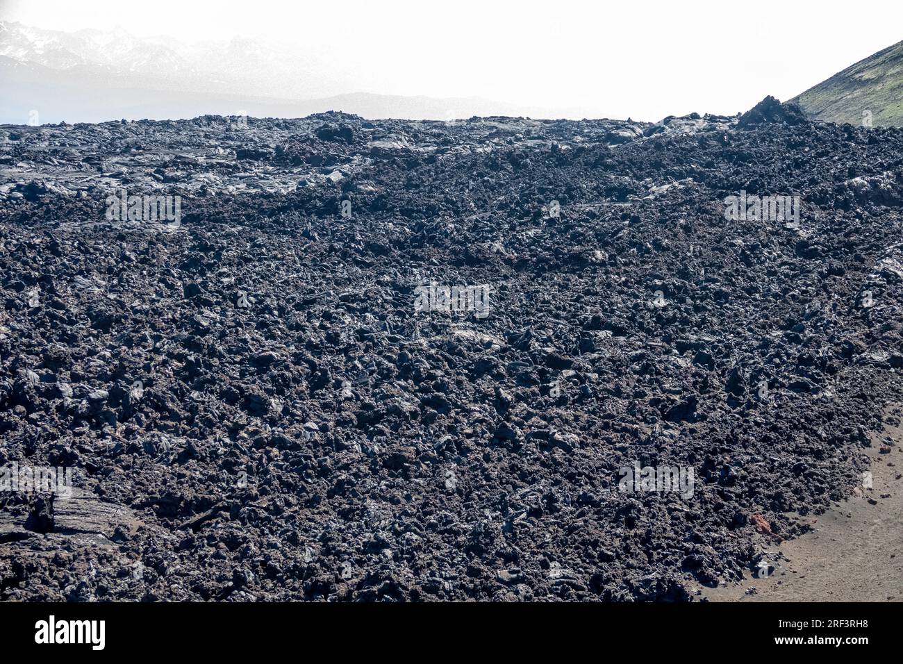 Variety of forms of basalt solidified lava (clinker): hawaiian is main ...