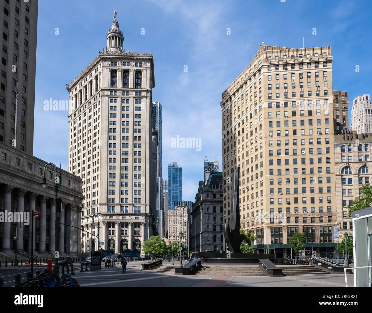 View of Foley Square, a street intersection in the Civic Center of ...