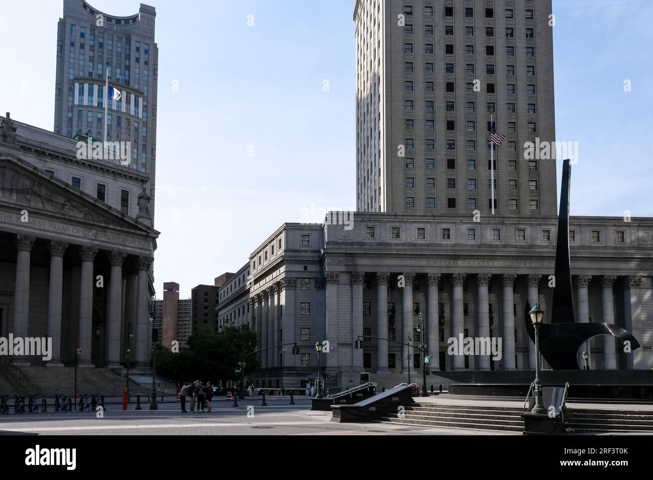 View of Foley Square, a street intersection in the Civic Center of ...