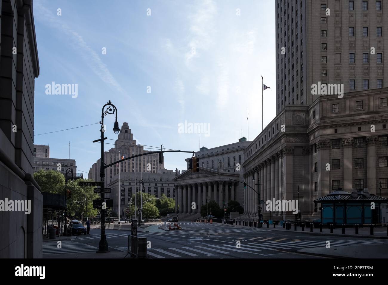View of Foley Square, a street intersection in the Civic Center of ...