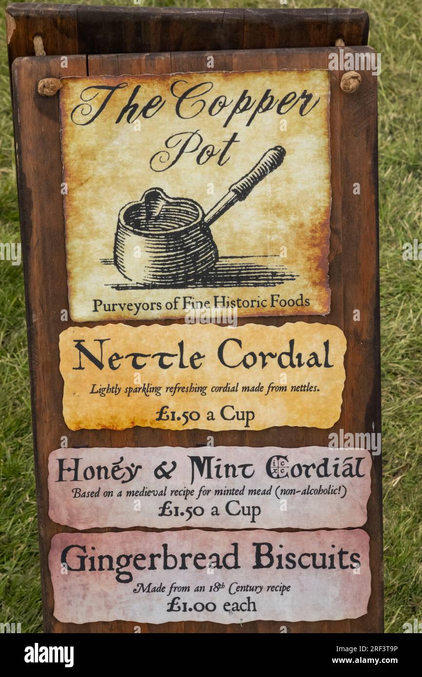 England, Kent, Maidstone, Leeds, Leeds Castle, Medieval Festival, Sign ...