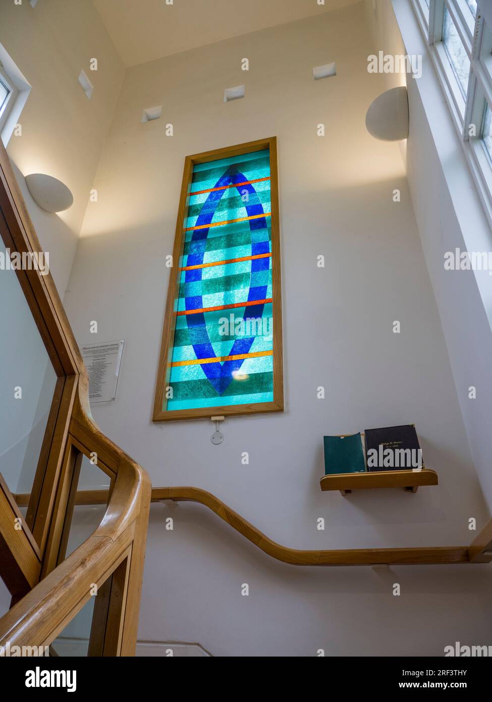 Blue Stained Glass Window, (Susan Kinley). Penlee House, Penzance ...