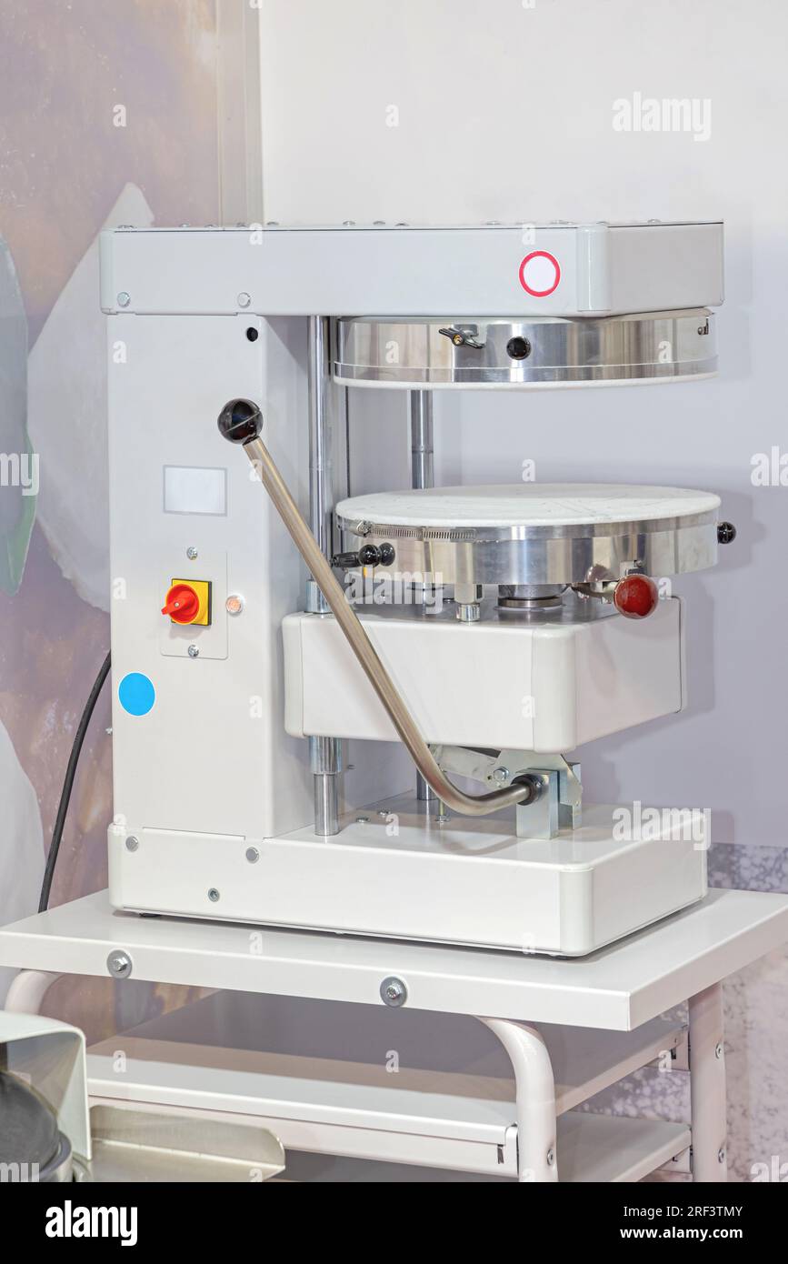 Pizza Dough Press Machine in Fast Food Restaurant Kitchen Stock Photo ...
