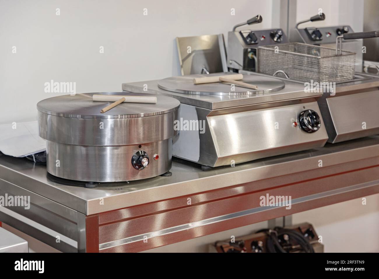 Two Electric Pancake Maker With Heating Plate Restaurant Kitchen ...