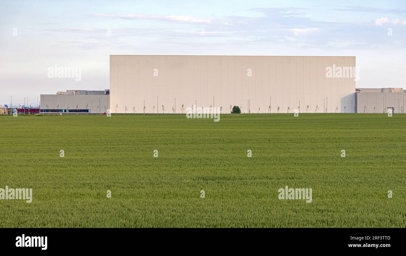 Modern Factory Building at New Industrial Park Green Field Investment ...