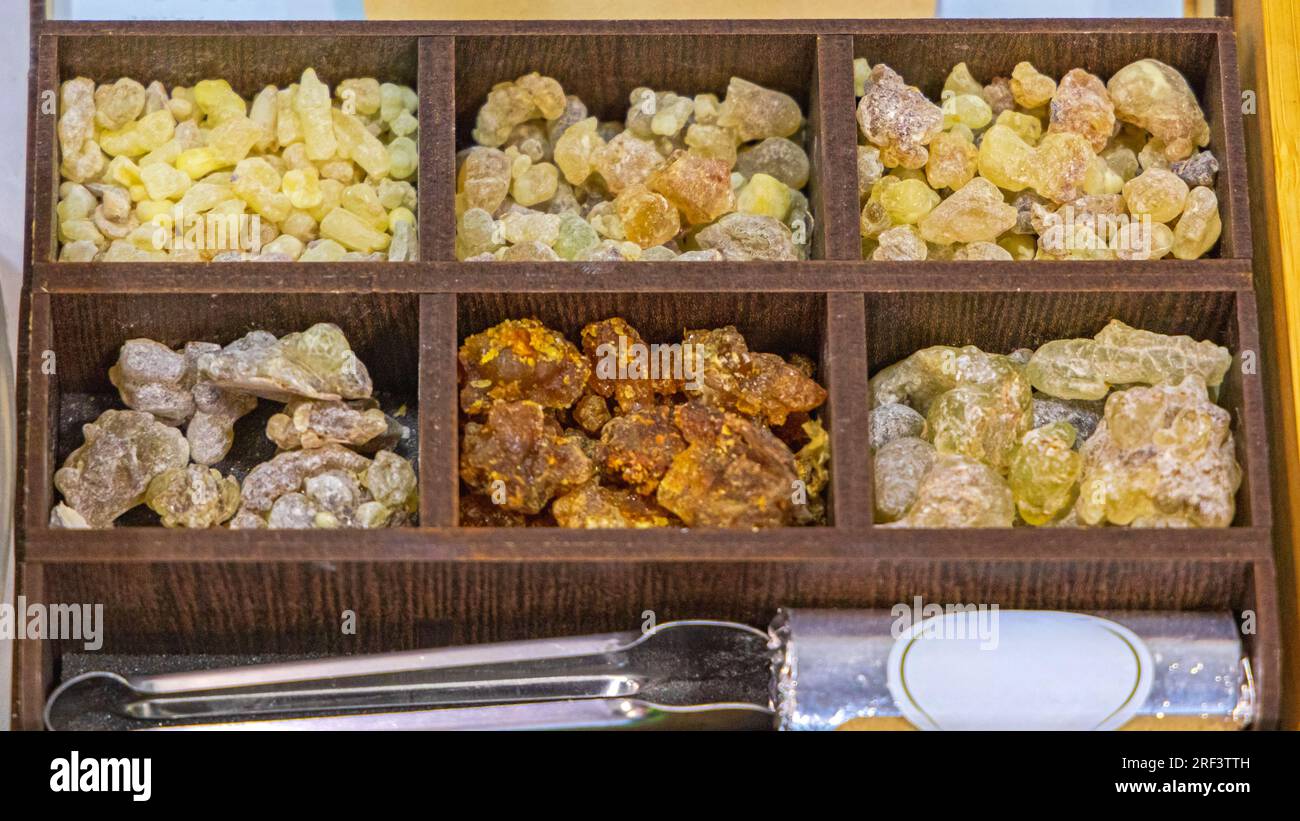 Collection of Frankincense Olibanum Aromatic Resin in Box Stock Photo ...