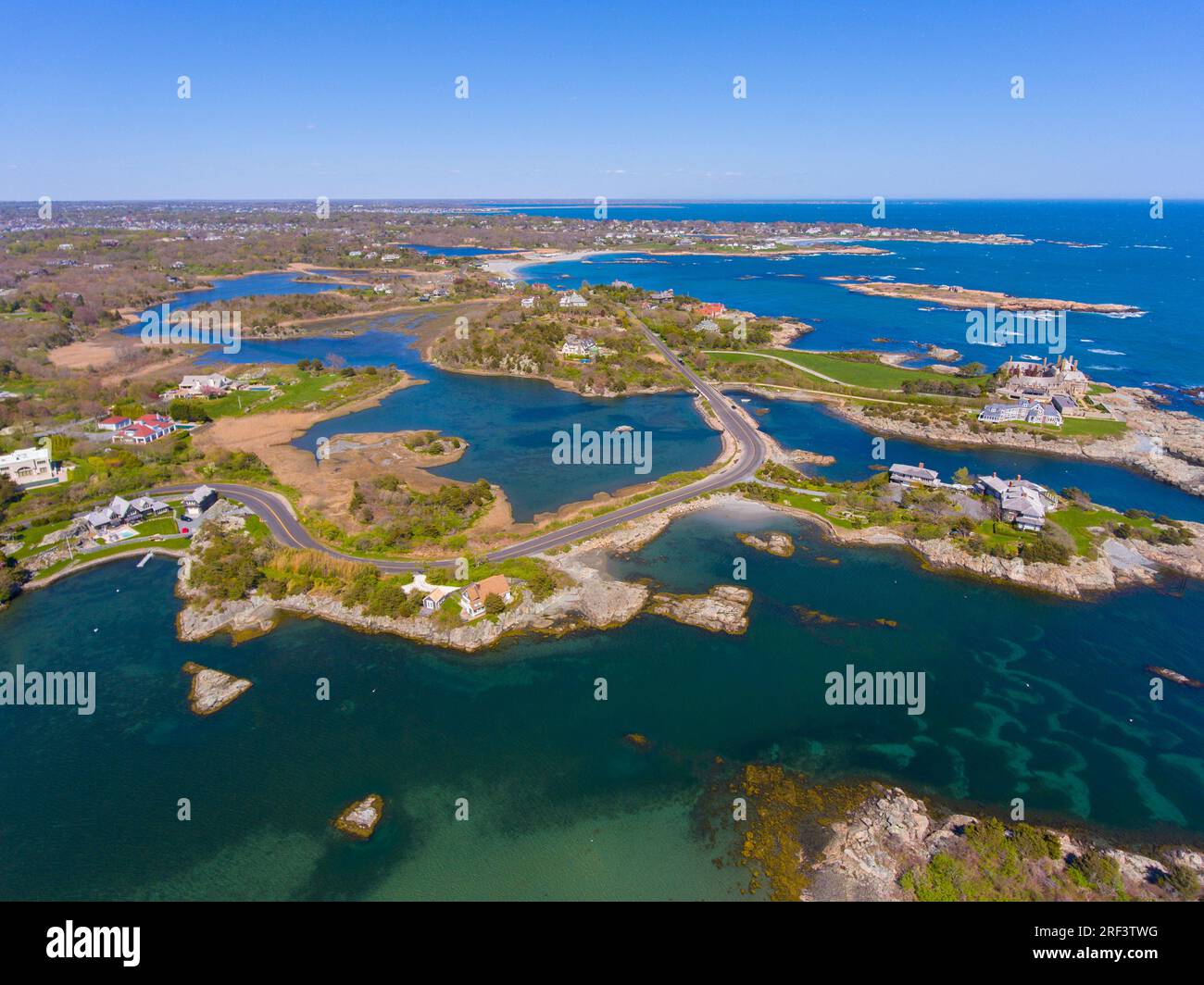 Aerial view of historic mansions at Ocean Drive Historic District near ...