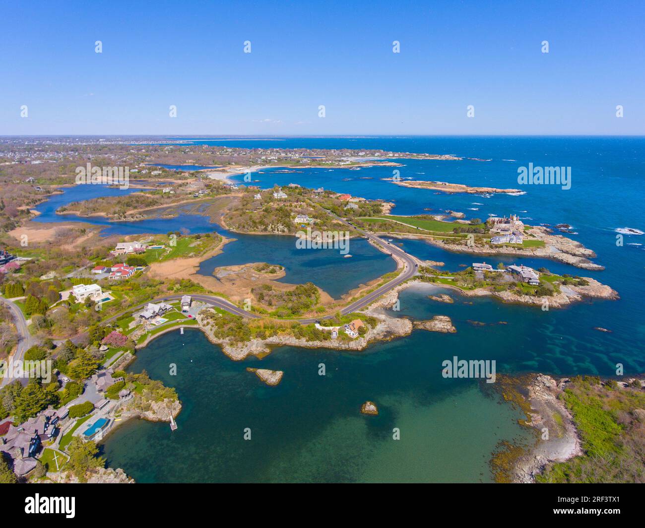 Aerial view of historic mansions at Ocean Drive Historic District near ...
