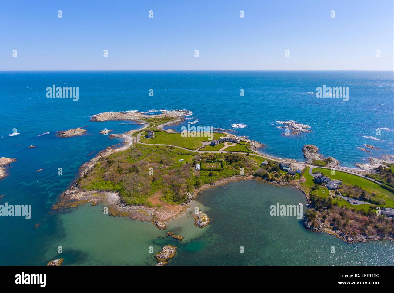 Aerial view of historic mansions at Ocean Drive Historic District near ...