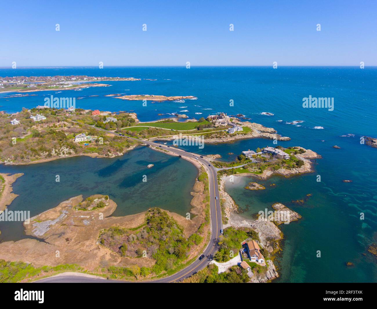 Aerial view of historic mansions at Ocean Drive Historic District near ...
