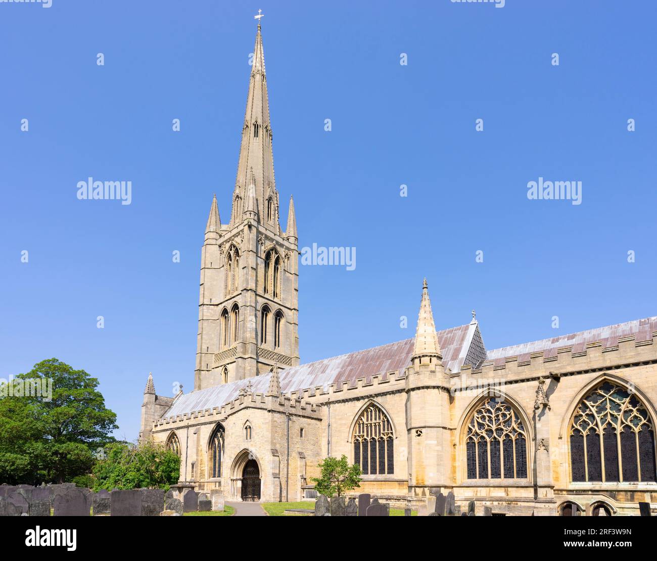 Grantham St Wulfram's Church with church spire Grantham South Kesteven ...