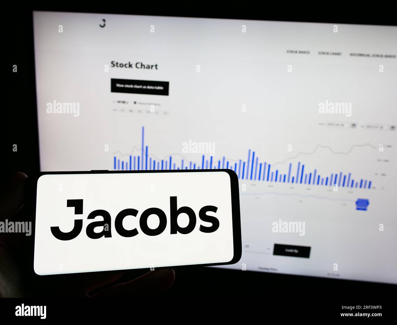 Person holding mobile phone with logo of American services company ...