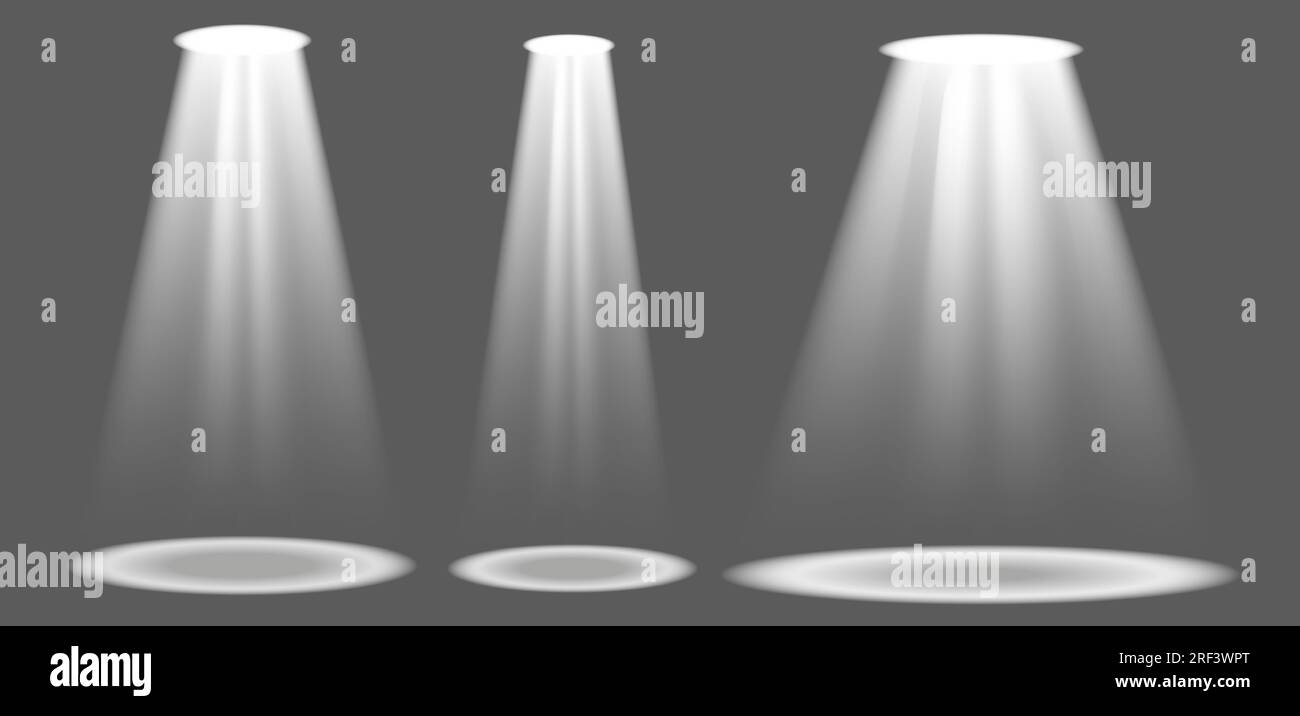 Searchlight illuminates the blank backdrop. Template with floodlight ...
