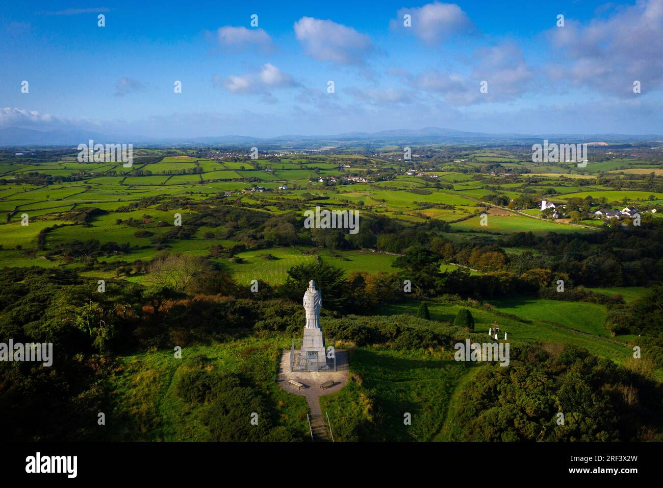 Aerial of St Patrick's Statue, Saul , County Down, Northern Ireland ...