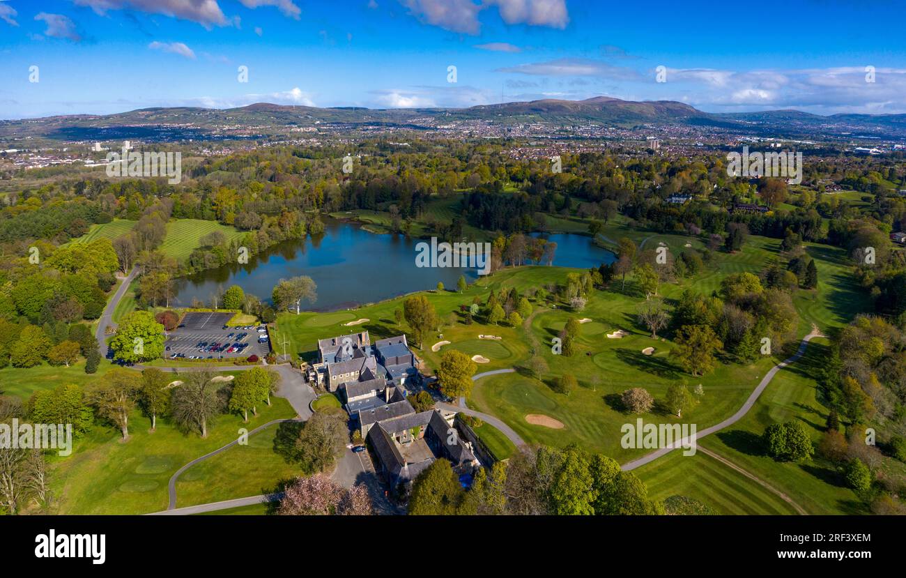 Aerial of Malone Golf Club, Ballydrain, Belfast, Northern Ireland Stock ...