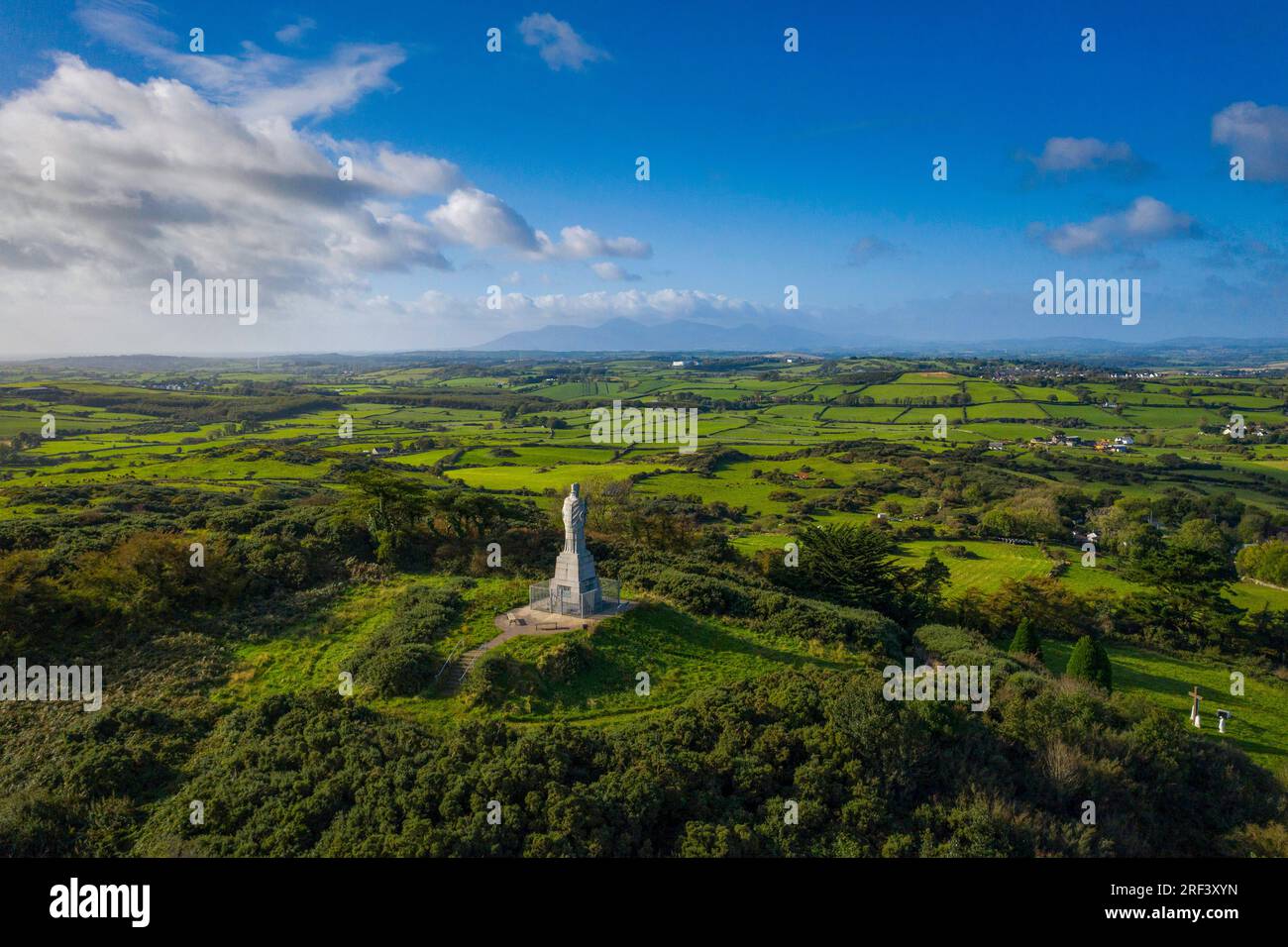 Aerial of St Patrick's Statue, Saul , County Down, Northern Ireland ...