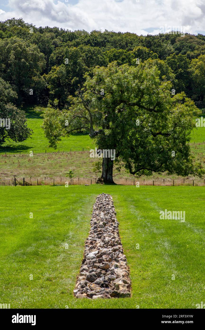 Richard Long's Tame Buzzard Line, 2001 at NewArtCentre, Roche Court ...