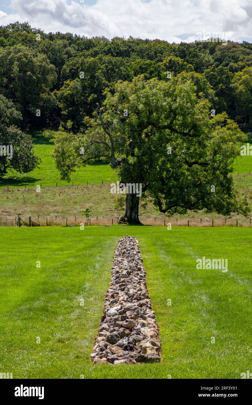 Richard Long's Tame Buzzard Line, 2001 at NewArtCentre, Roche Court ...