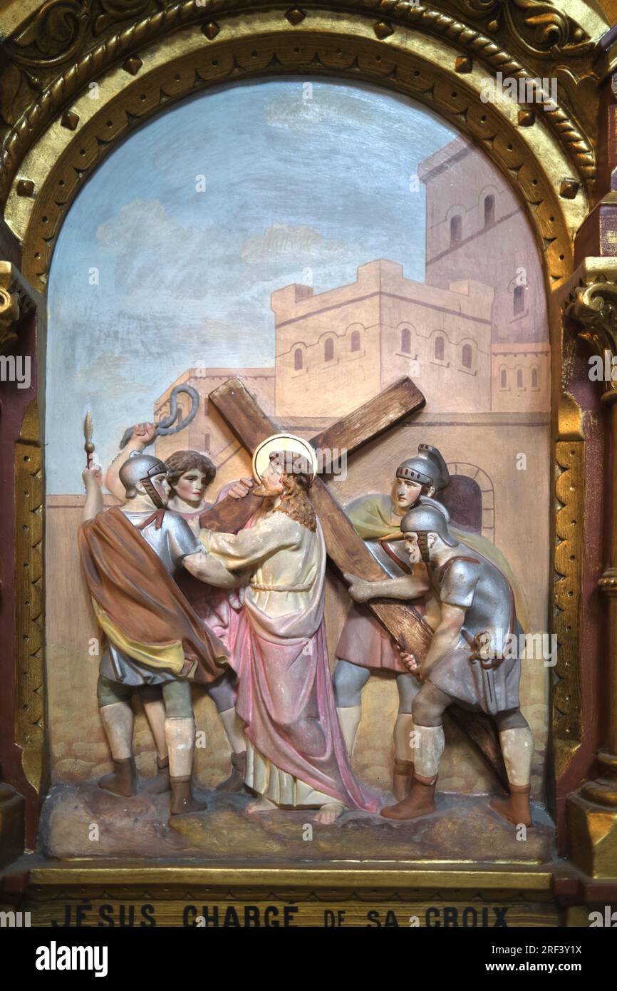 Story of Jesus Plaque in the Cathedral Major in Marseille France Stock ...