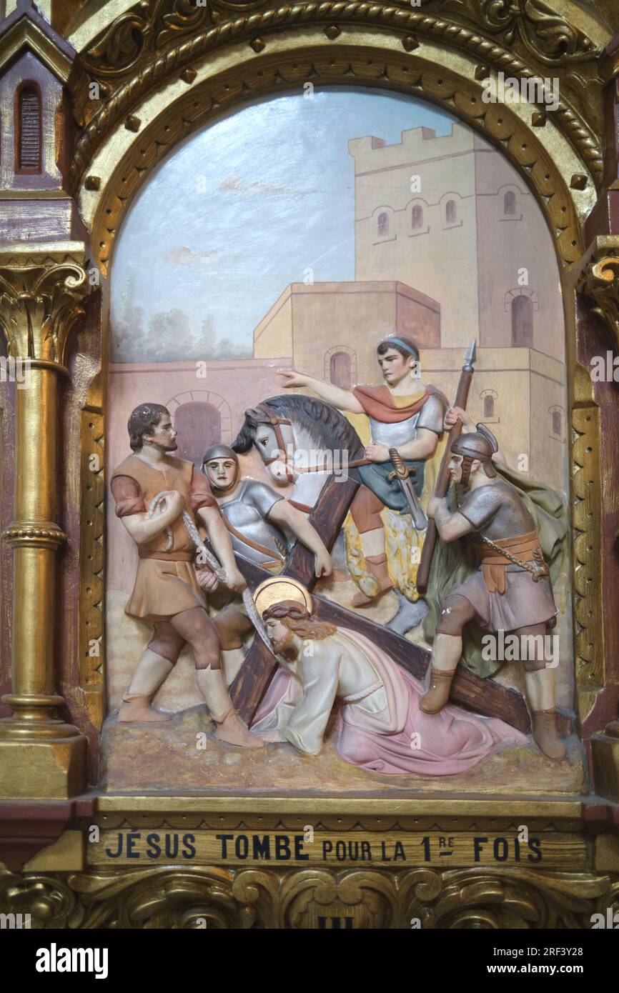 Story of Jesus Plaque in the Cathedral Major in Marseille France Stock ...