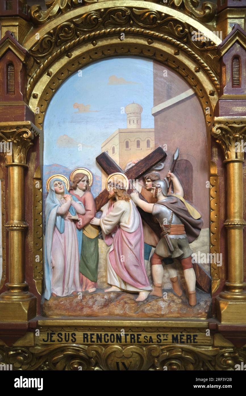 Story of Jesus Plaque in the Cathedral Major in Marseille France Stock ...