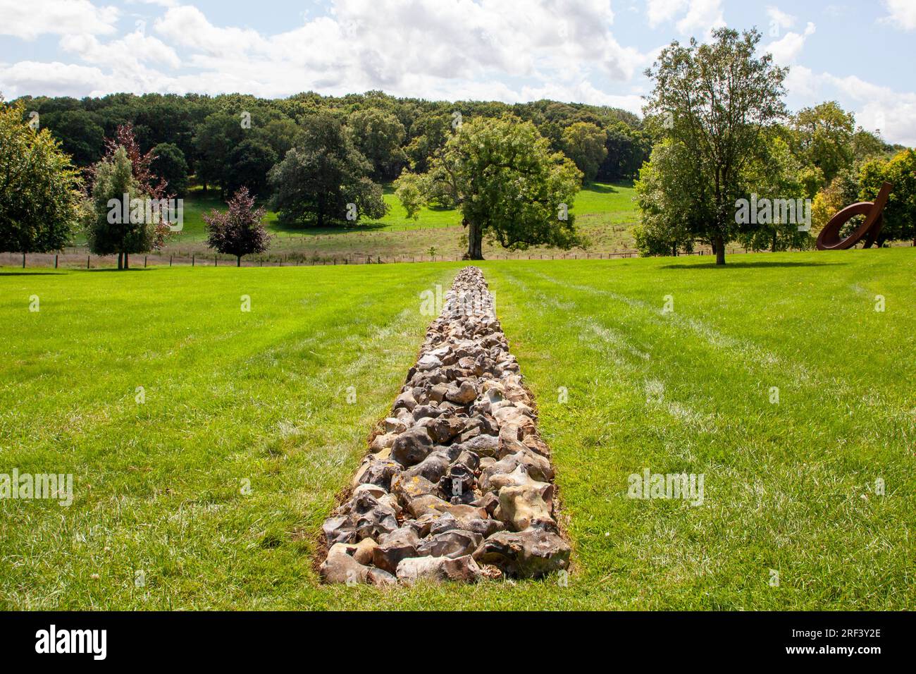 Richard Long's Tame Buzzard Line, 2001 at NewArtCentre, Roche Court ...