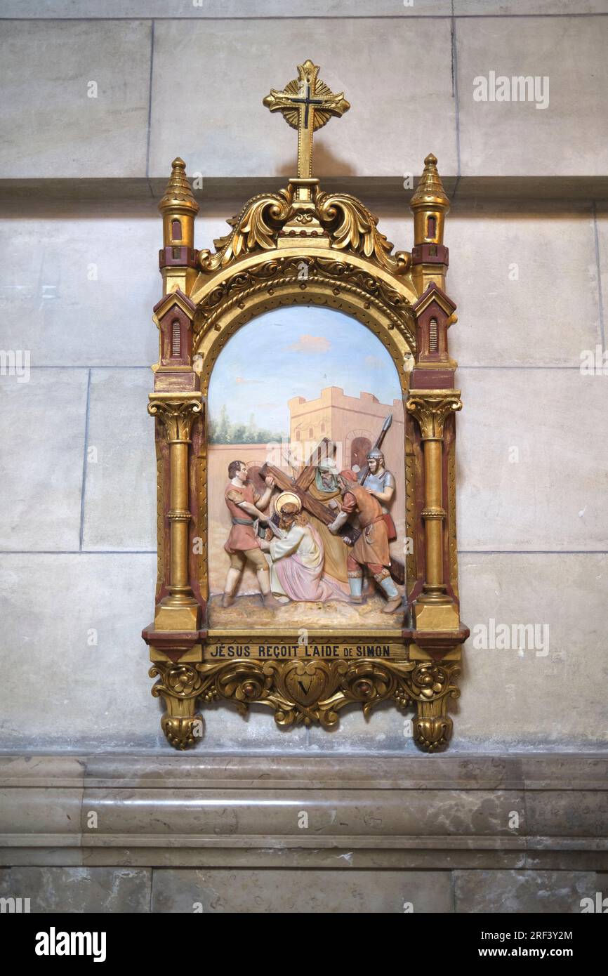 Story of Jesus Plaque in the Cathedral Major in Marseille France Stock ...