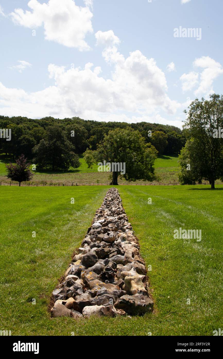 Richard Long's Tame Buzzard Line, 2001 at NewArtCentre, Roche Court ...
