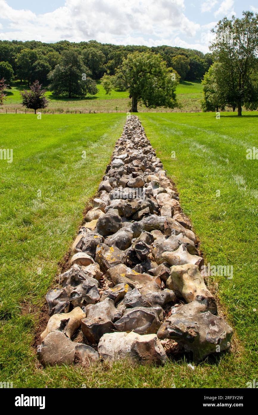 Richard Long's Tame Buzzard Line, 2001 at NewArtCentre, Roche Court ...