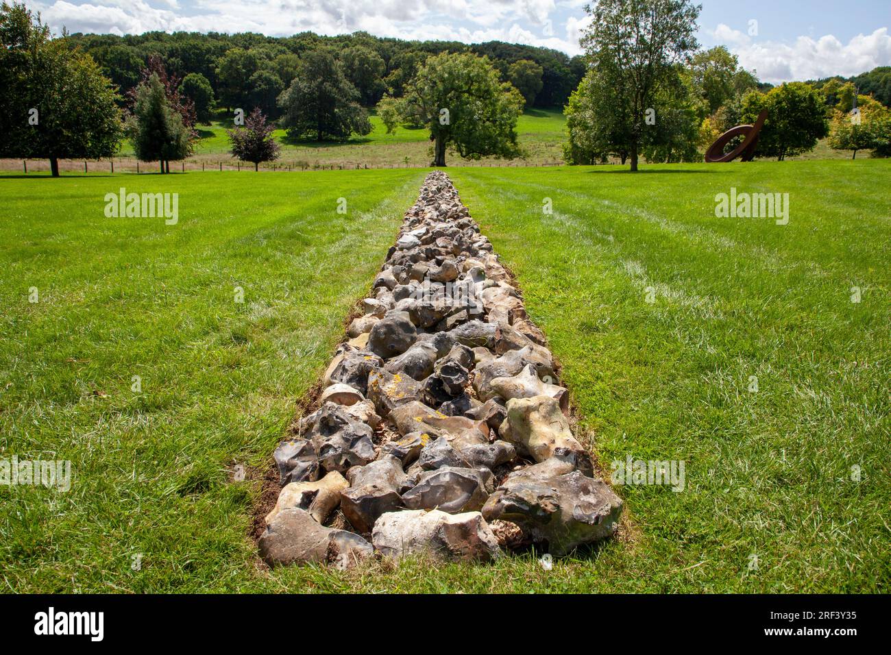 Richard Long's Tame Buzzard Line, 2001 at NewArtCentre, Roche Court ...